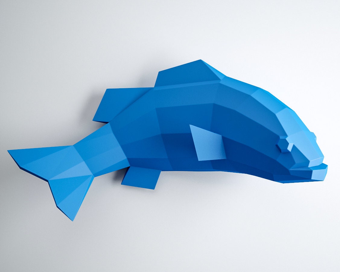 Papercraft 3D fish Origami paper craft Paper sculpture 3D | Etsy