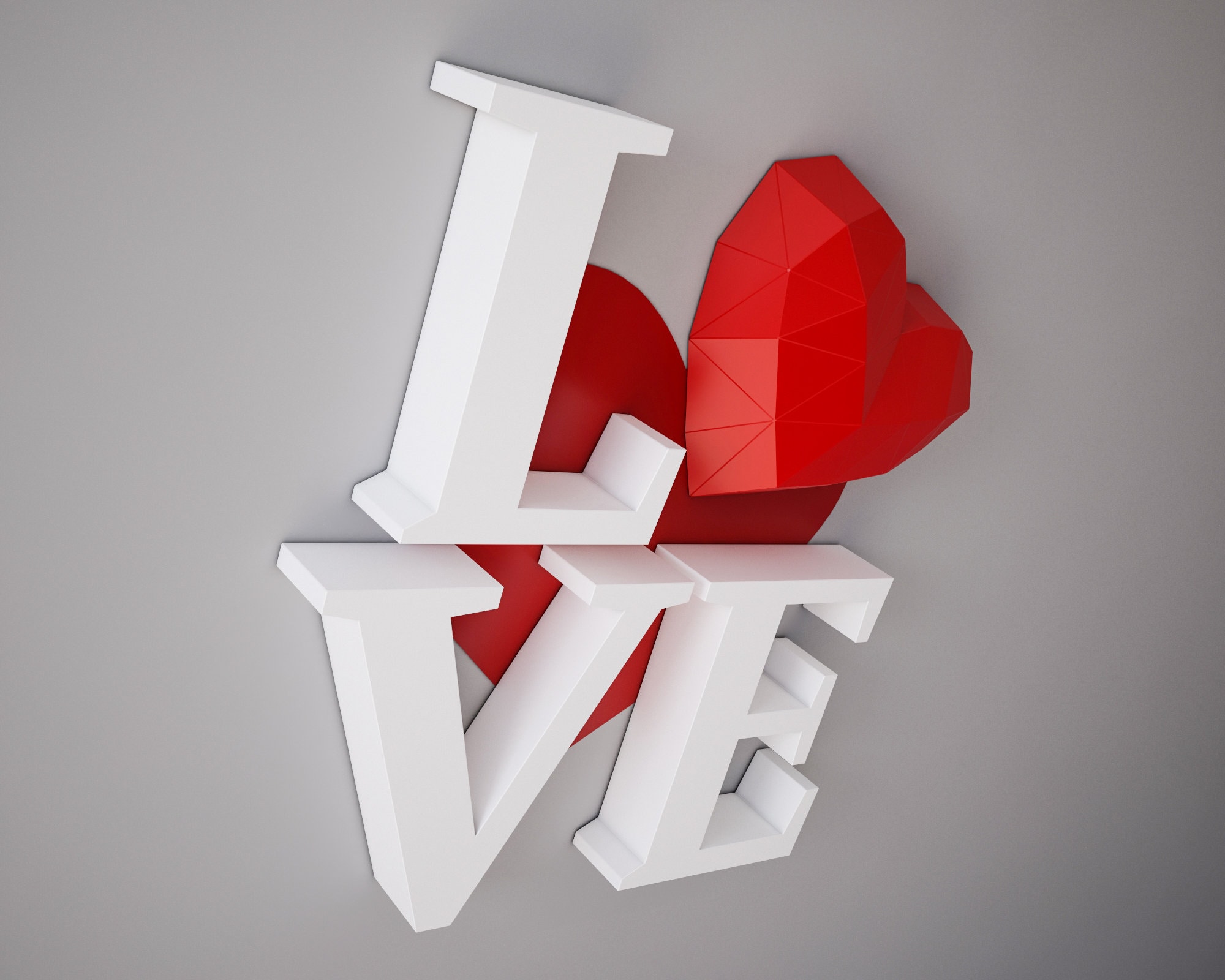 3D Papercraft Love Paper Craft Heart DIY Gift for Her Him | Etsy