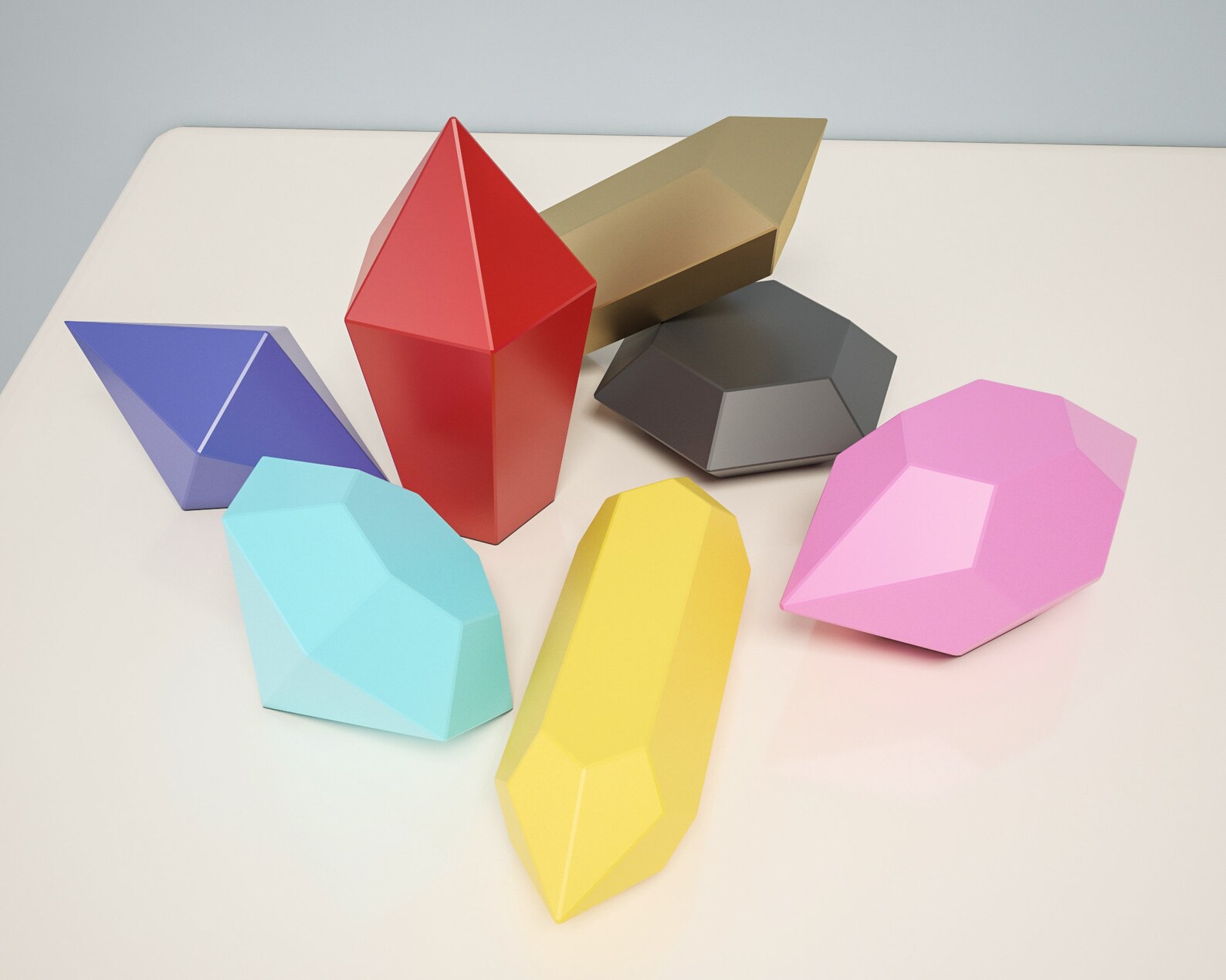 Papercraft Gems, Paper Craft Jewel, Crystal PDF Template, Stones 3D ...