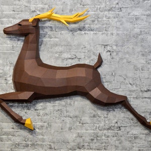 3D Papercraft Deer, Paper Craft Model Stag, Origami Caribou, DIY Kit ...