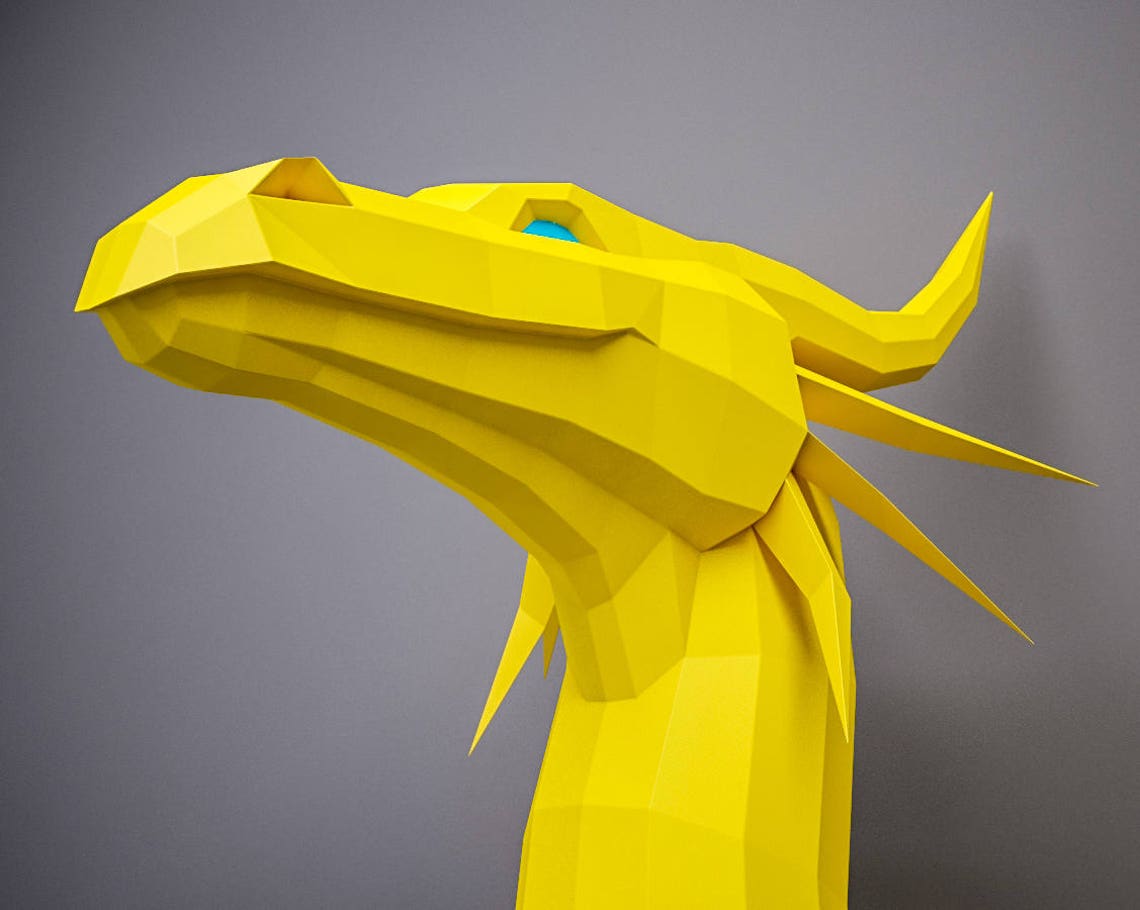 Papercraft Dragon 3D, DIY Paper Craft Project, Sculpture Home Decor ...