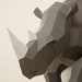 Papercraft Rhino, Paper Craft Rhinoceros, DIY Sculpture, PDF Template ...