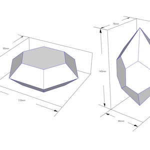 Papercraft Gems, Paper Craft Jewel, Crystal PDF Template, Stones 3D ...