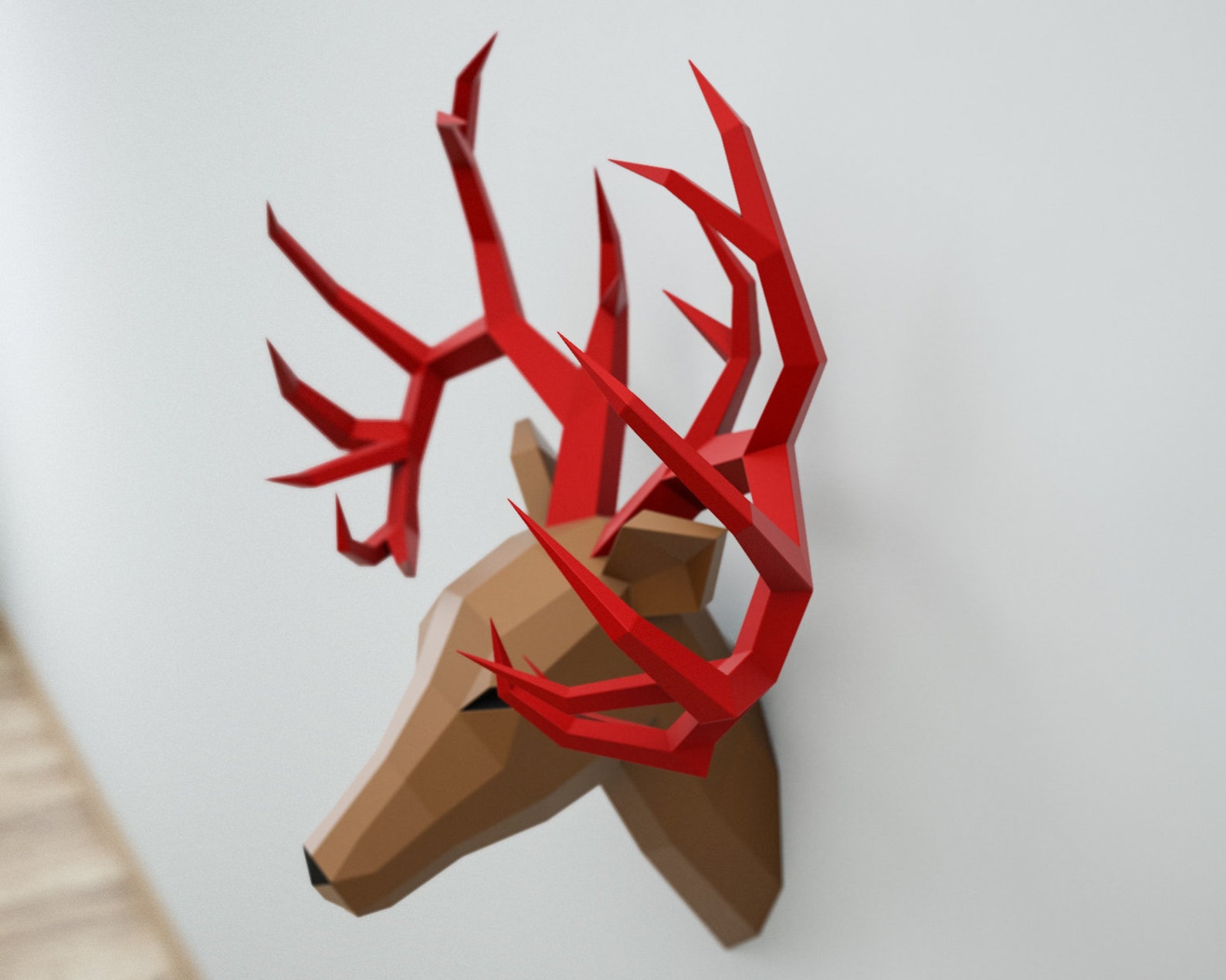 Papercraft Deer Paper Animal Trophy 3D Interior Sculpture | Etsy