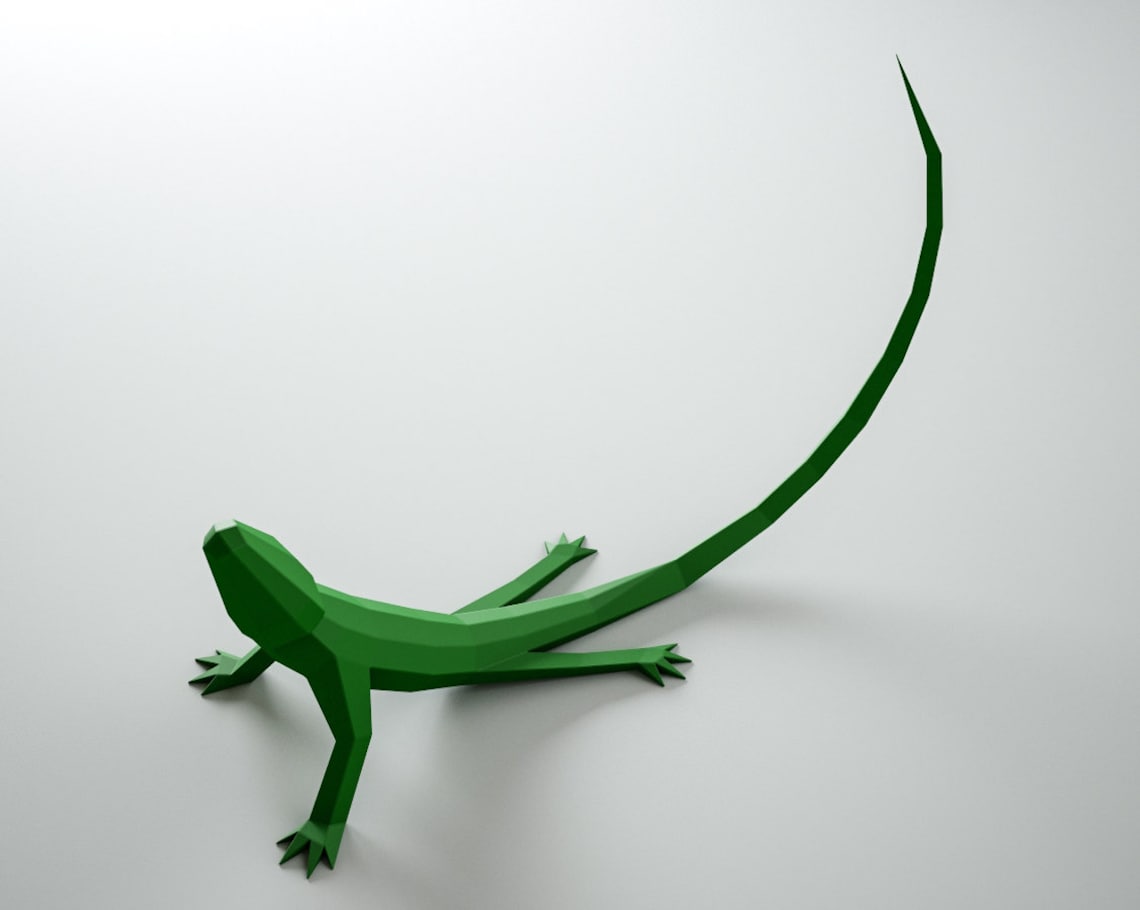 Papercraft Lizard 3D paper craft lacertian papercraft PDF | Etsy