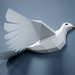 Papercraft Pigeons, 3D Paper Model Dove, Birds Polygonal DIY Origami ...