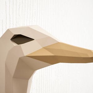DIY Paper Craft Ostrich, 3D Papercraft Animal Trophy Head, Low Poly ...