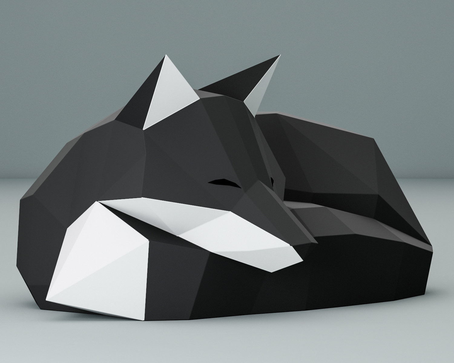 Papercraft Fox Sleeping Paper Animal DIY Origami Pattern | Etsy