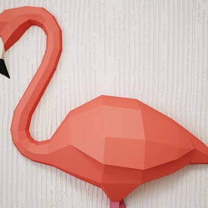Papercraft Flamingo, 3D Paper Craft Model, DIY Paper Sculpture, Wall ...