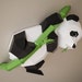 DIY Paper Panda on Bamboo, Papercraft Model, Polygonal Paper Craft ...