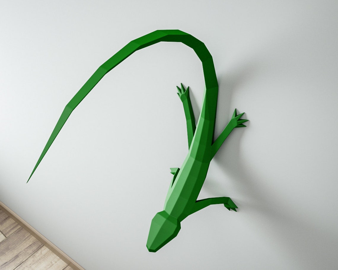 Papercraft Lizard 3D paper craft lacertian papercraft PDF - Etsy España