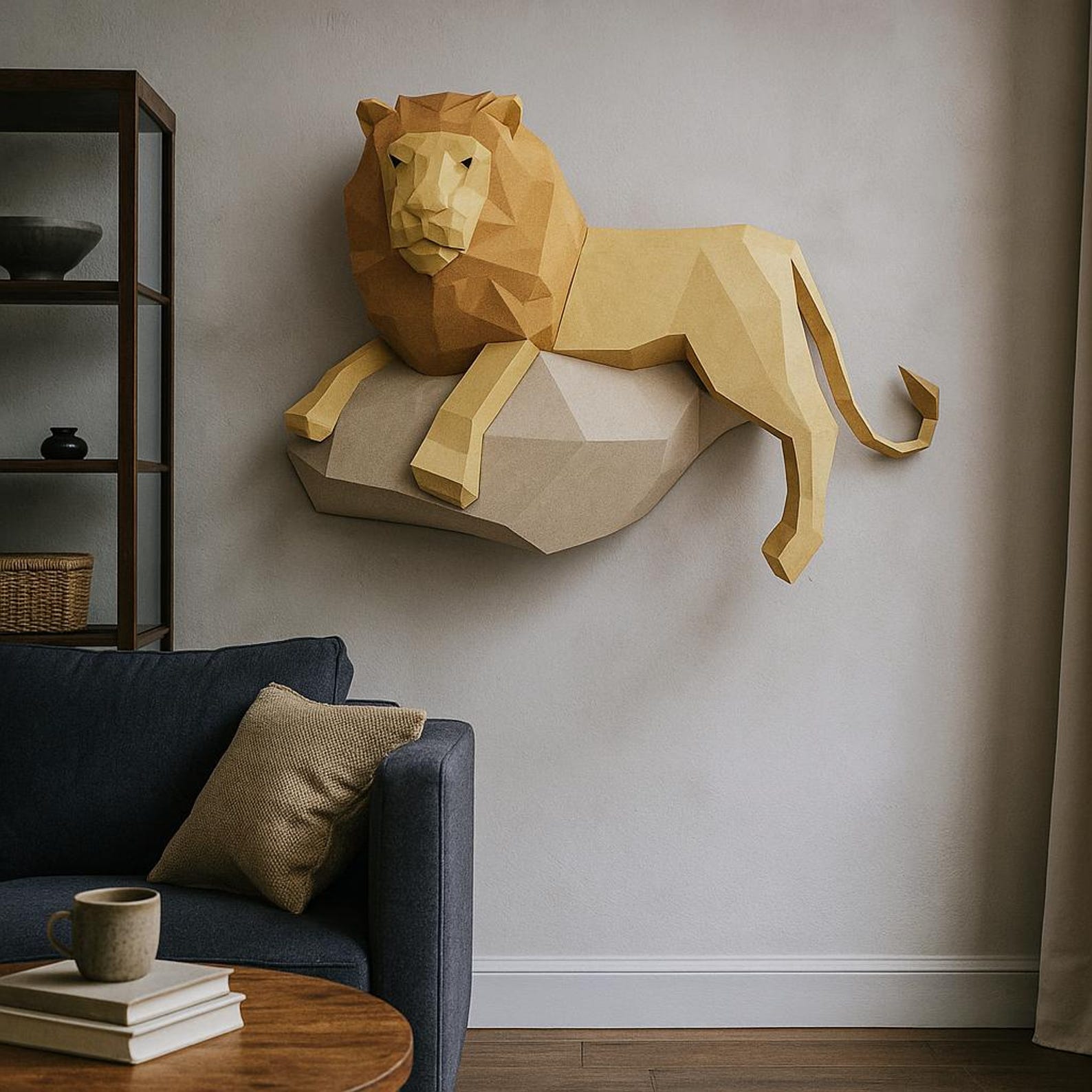 Papercraft Lion, 3D Paper Model, PDF Paper Craft Template, Low Poly Leo ...
