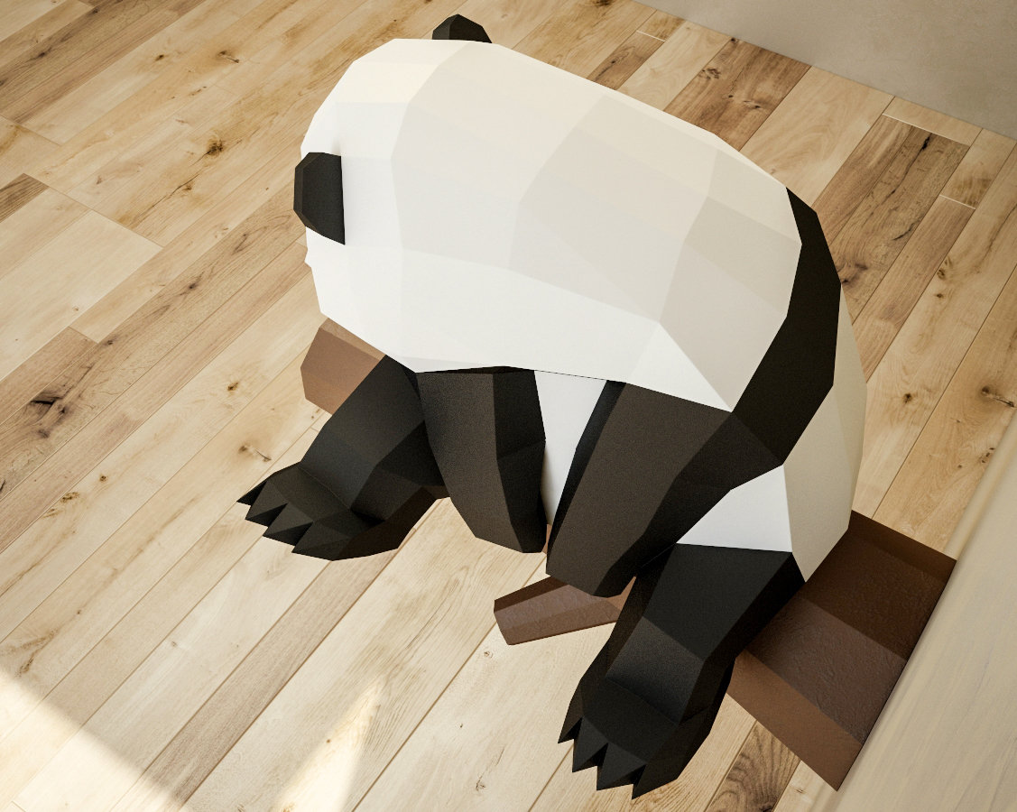 Papercraft Little Panda, DIY Paper Craft, 3D Template PDF Kit, Make ...