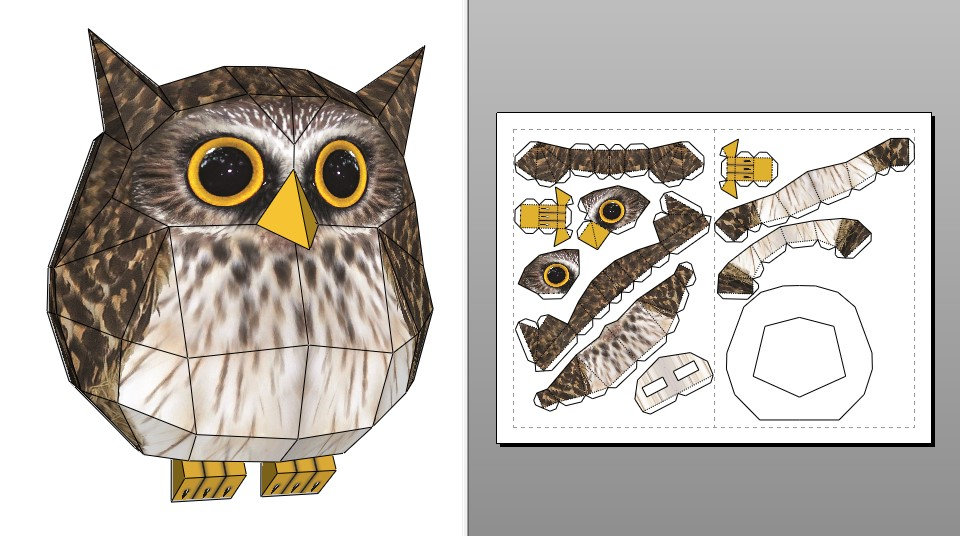 DIY Owl for a Frame Papercraft Template Bird Home Decor - Etsy Australia