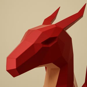 Papercraft Dragon on a Rock, DIY Paper Craft Dragon Template, 3D ...
