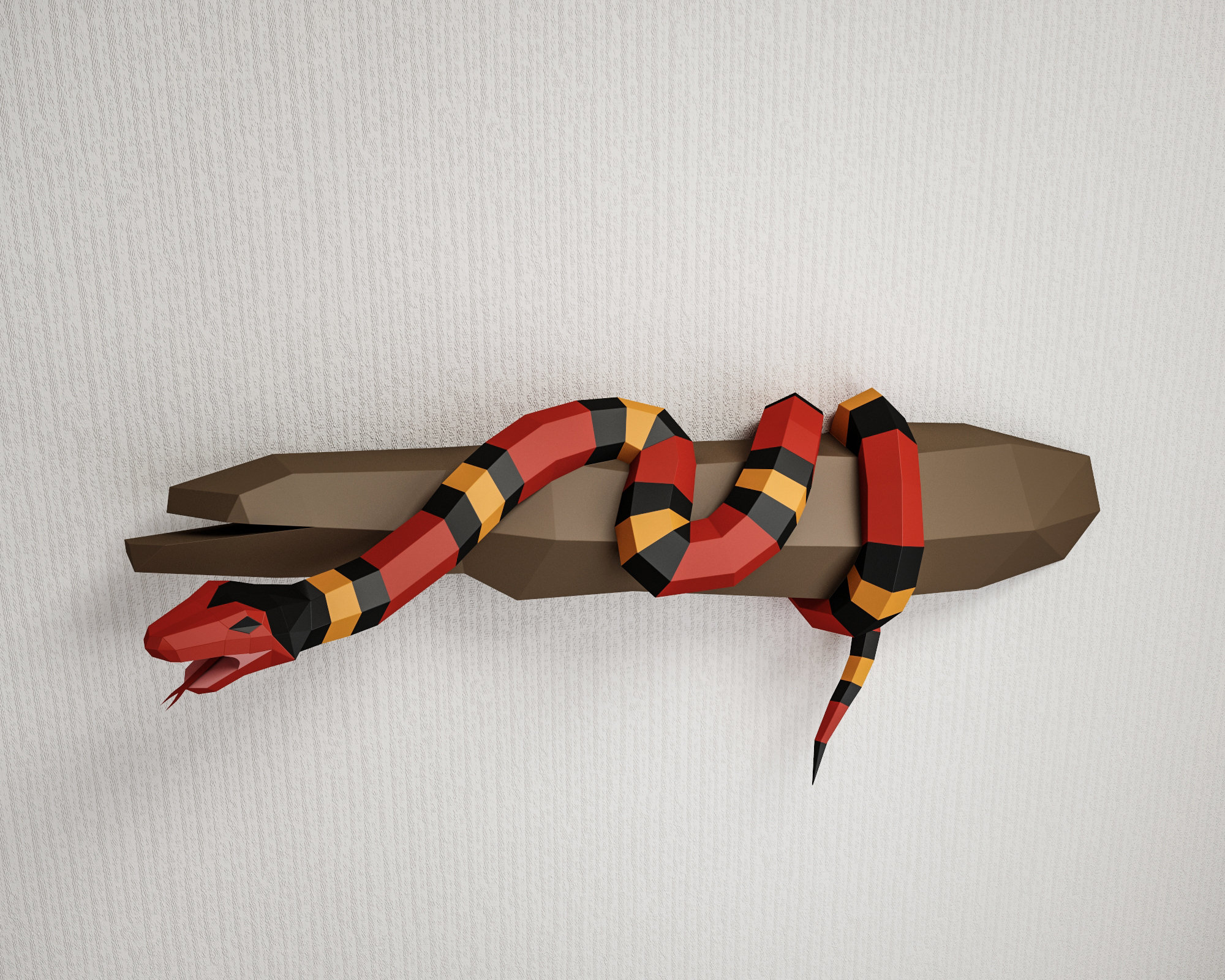 Papercraft Snake on a Branch Scarlet King Snake Paper Craft - Etsy