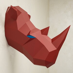 Paper Craft Rhinoceros Head, Low Poly Pattern, Papercraft Model Animals ...