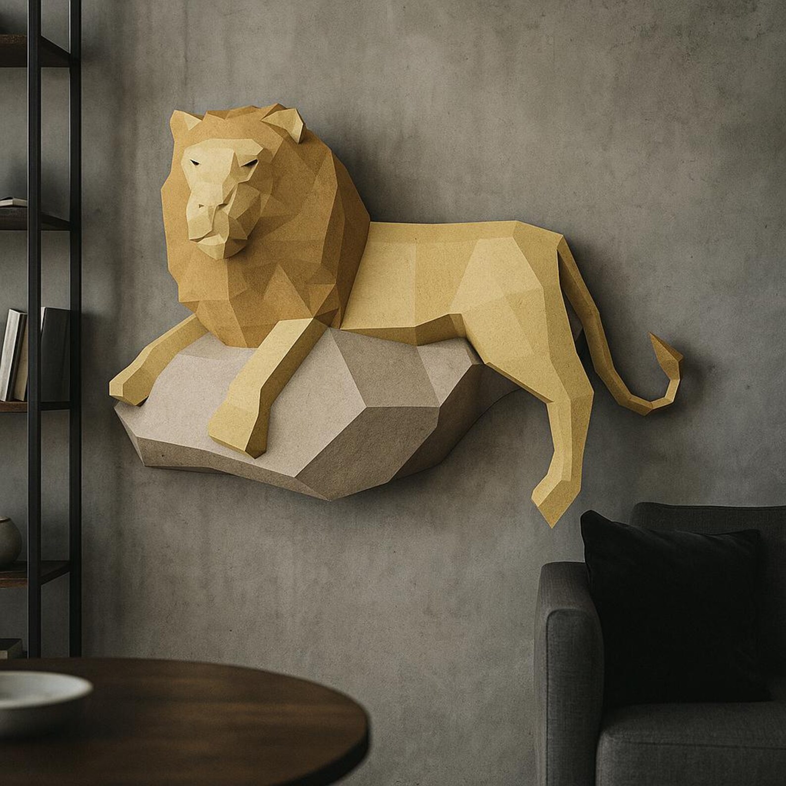 Papercraft Lion, 3D Paper Model, PDF Paper Craft Template, Low Poly Leo ...