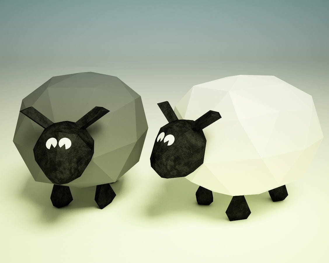 Papercraft Sheep, Paper Model Lamb, 3D Low Poly Sculpture Ram, PDF ...