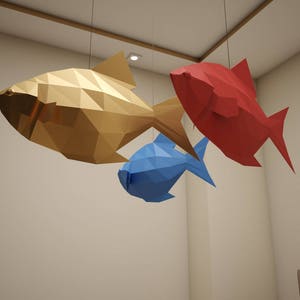 Papercraft Fish, Pattern PDF Template, 3d Paper Craft, Paper Sculpture ...