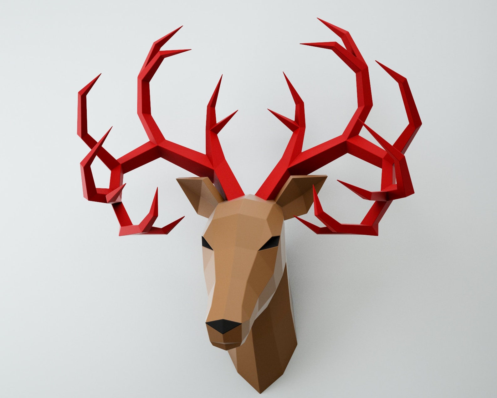 Papercraft Deer Paper Animal Trophy 3D Interior Sculpture | Etsy