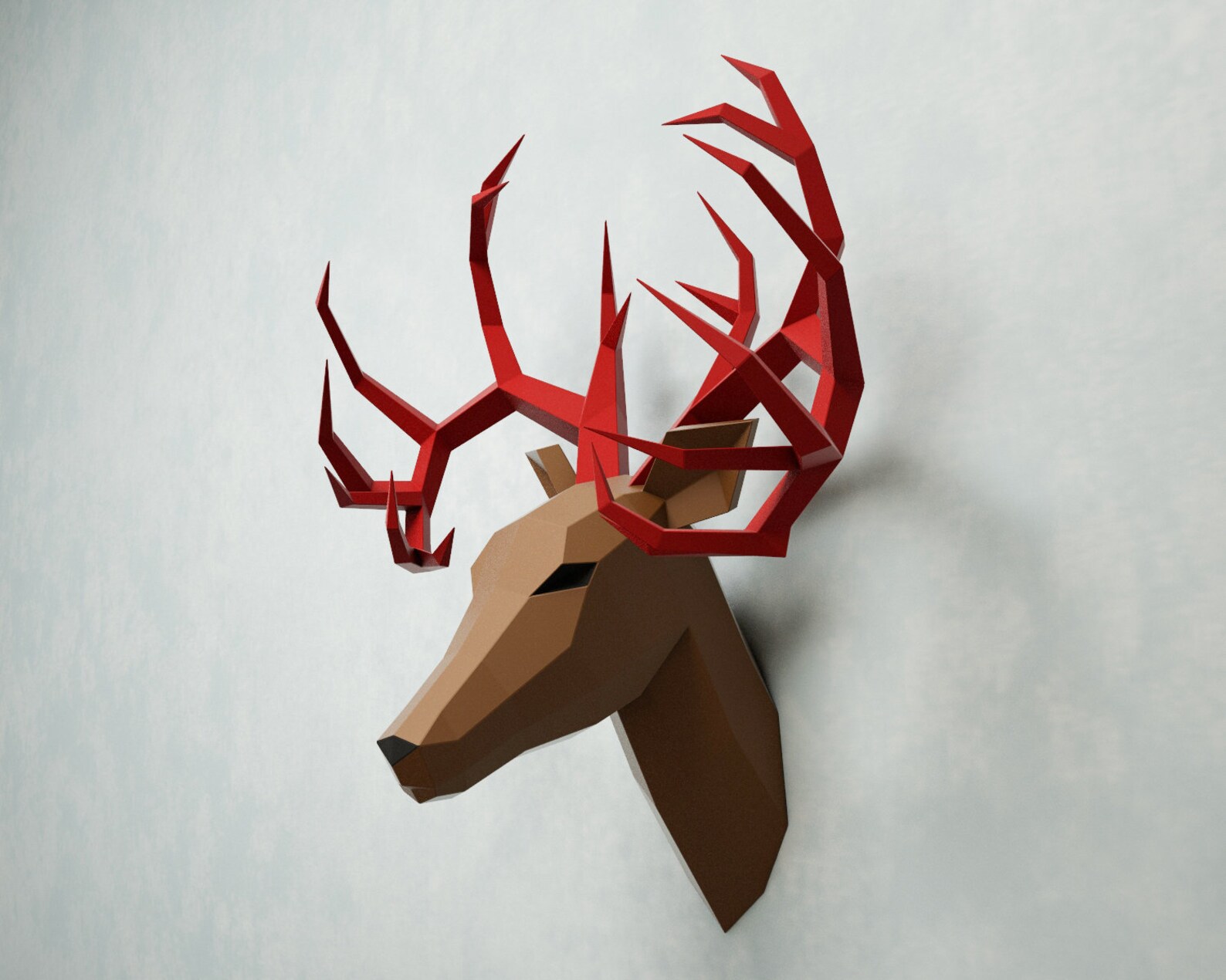 Papercraft Deer Paper Animal Trophy 3D Interior Sculpture | Etsy