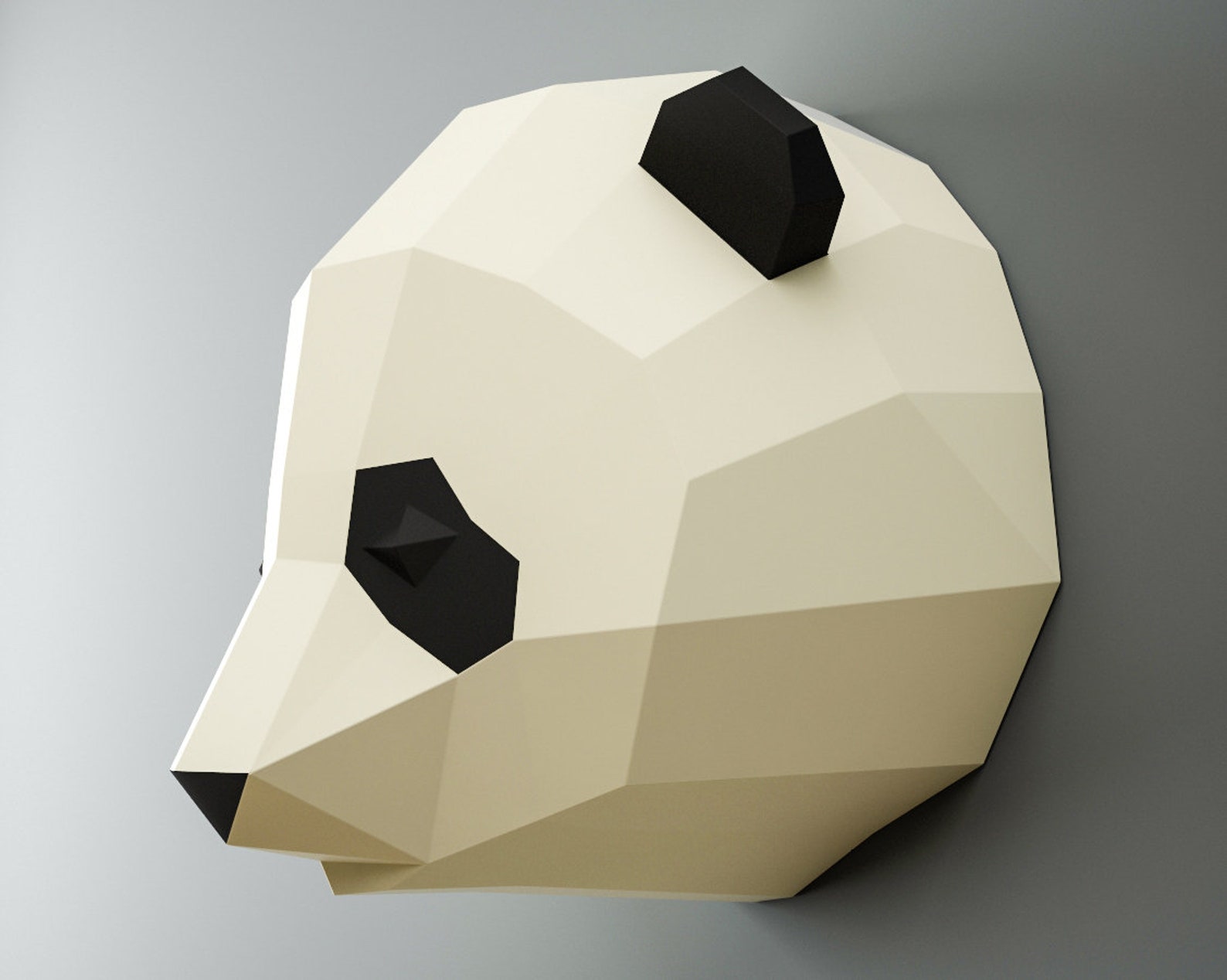 Papercraft Panda Head Paper Craft 3D Animal Trophy DIY Kit - Etsy
