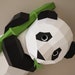 DIY Paper Panda on Bamboo, Papercraft Model, Polygonal Paper Craft ...