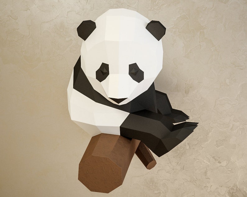 Papercraft Little Panda, DIY Paper Craft, 3D Template PDF Kit, Make ...
