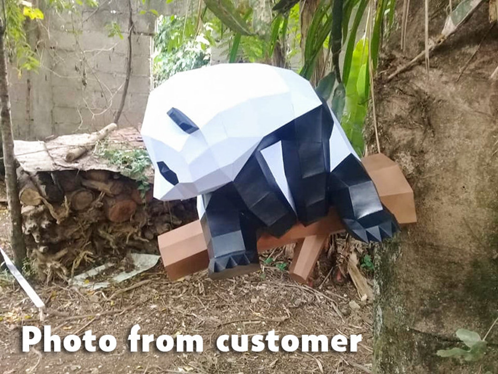 Papercraft Little Panda DIY Paper craft 3D template PDF kit | Etsy