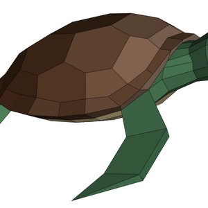 Papercraft Turtle, DIY 3D Origami Home Decor, Paper Craft Template, Sea ...