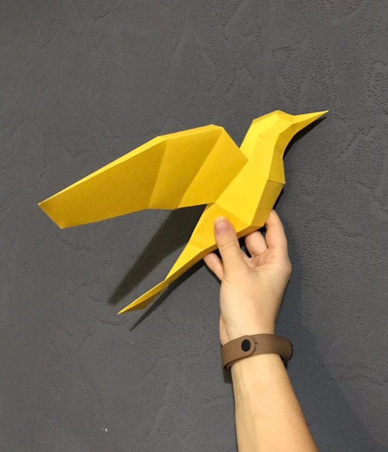 Papercraft 3D origami Birds Dorm decor DIY kit digital PDF | Etsy