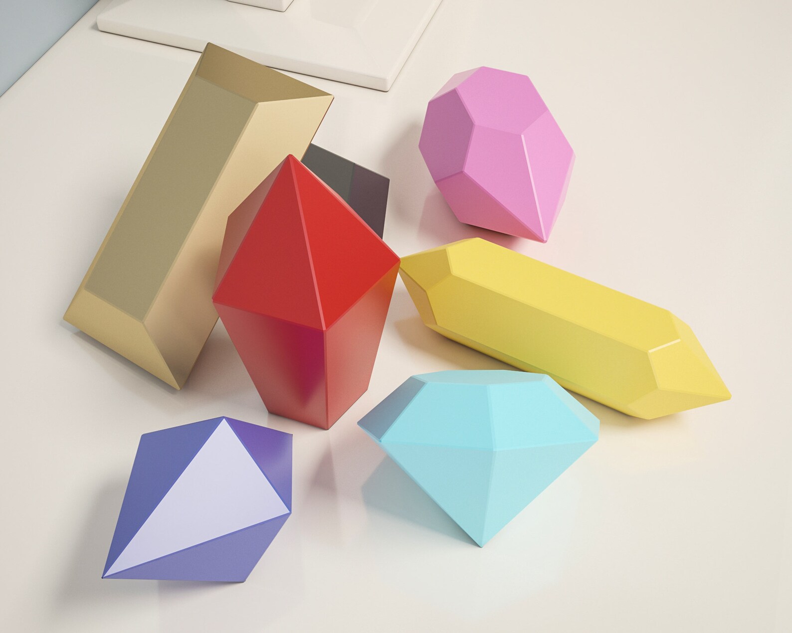 Papercraft Gems Paper Craft Jewel Crystal PDF Template - Etsy