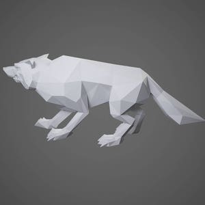 Paper Craft Wolf, DIY Paper Sculpture, Paper Model Gift, 3D Paper Craft ...