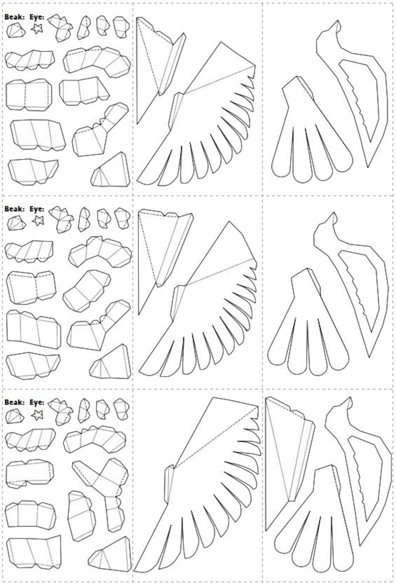Papercraft Pigeons 3D Paper model Dove birds polygonal DIY | Etsy