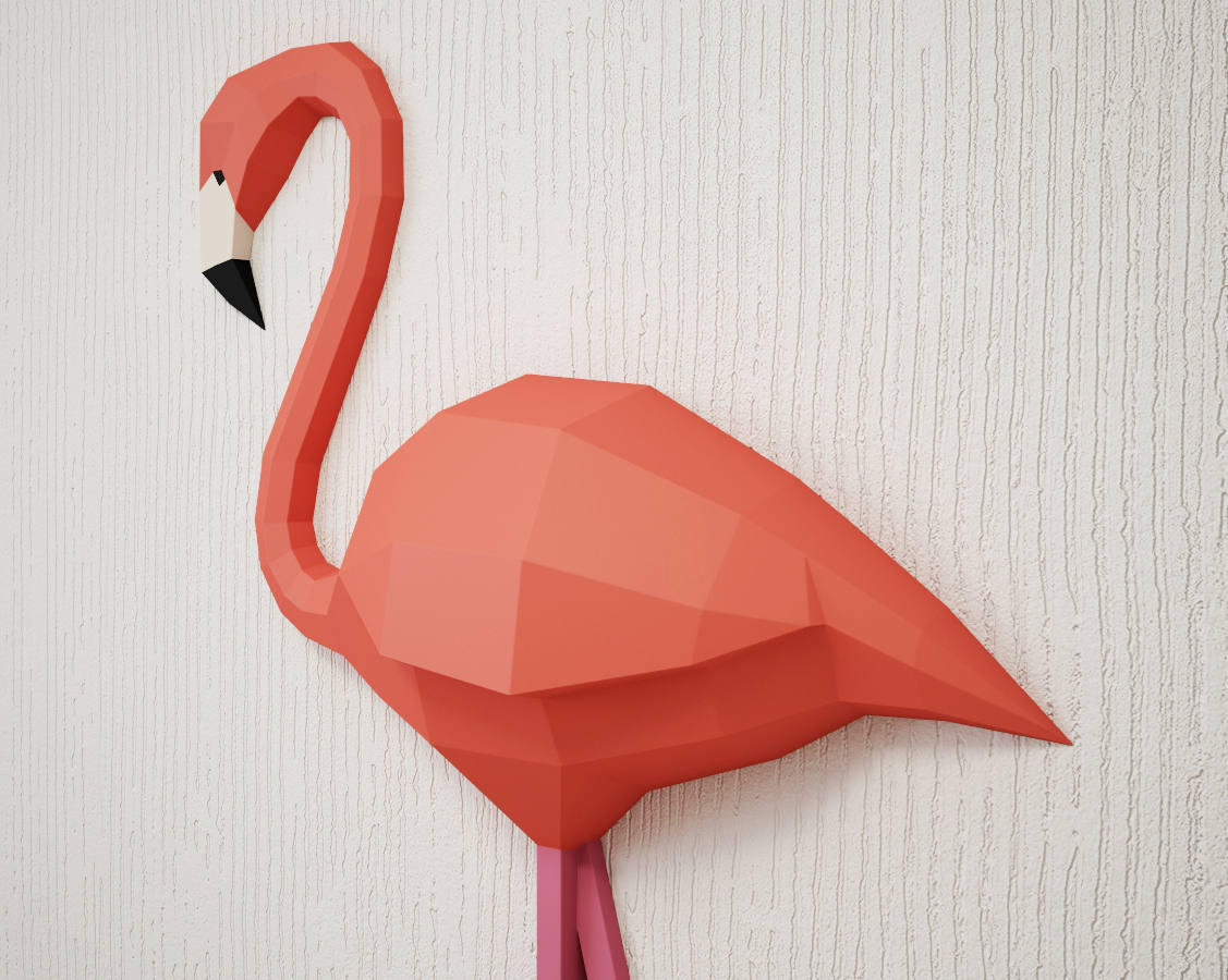 Papercraft Flamingo 3D Paper Craft model DIY Paper | Etsy