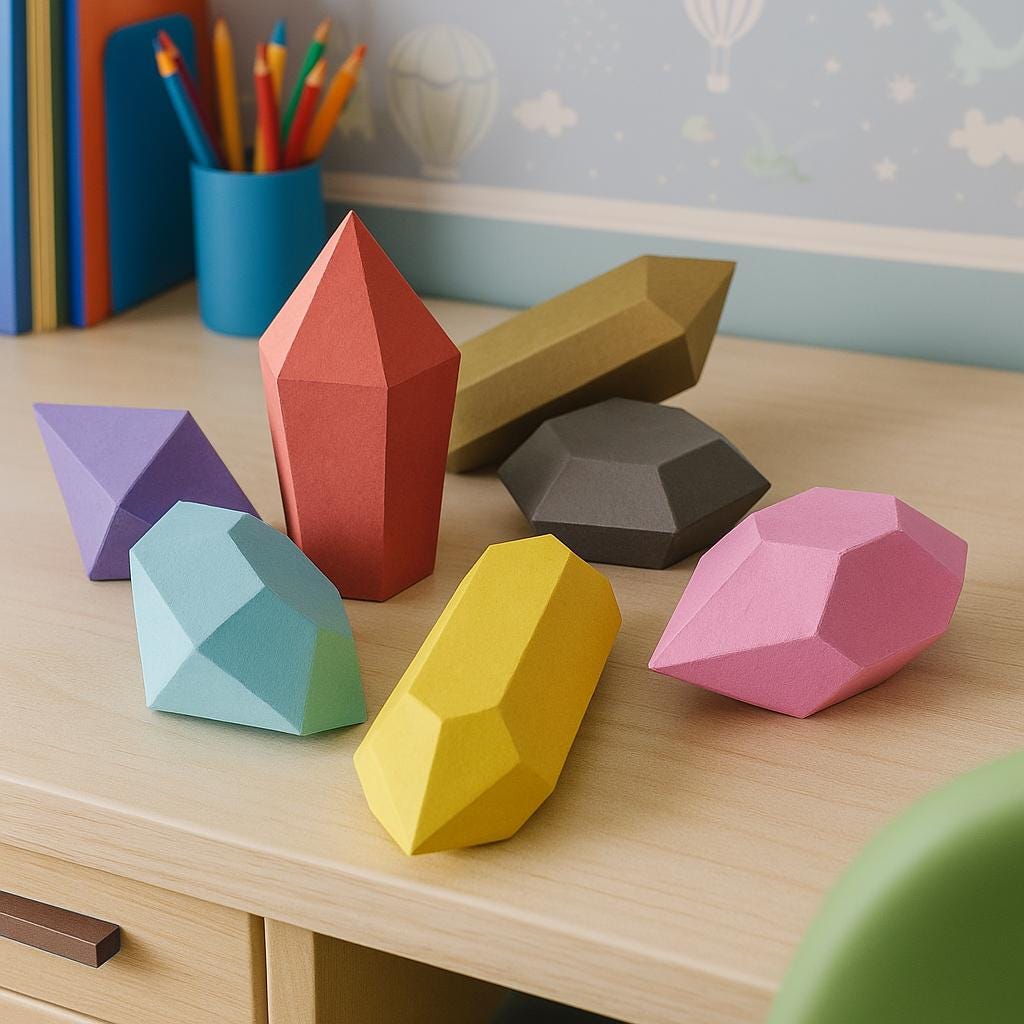 Papercraft Gems, Paper Craft Jewel, Crystal PDF Template, Stones 3D ...