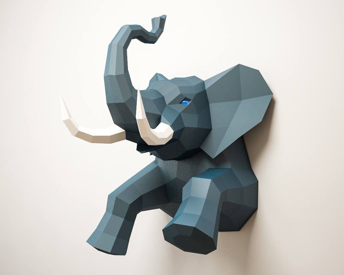 3D Papercraft Elephant, DIY Paper Craft Model, Art Project Ideas ...