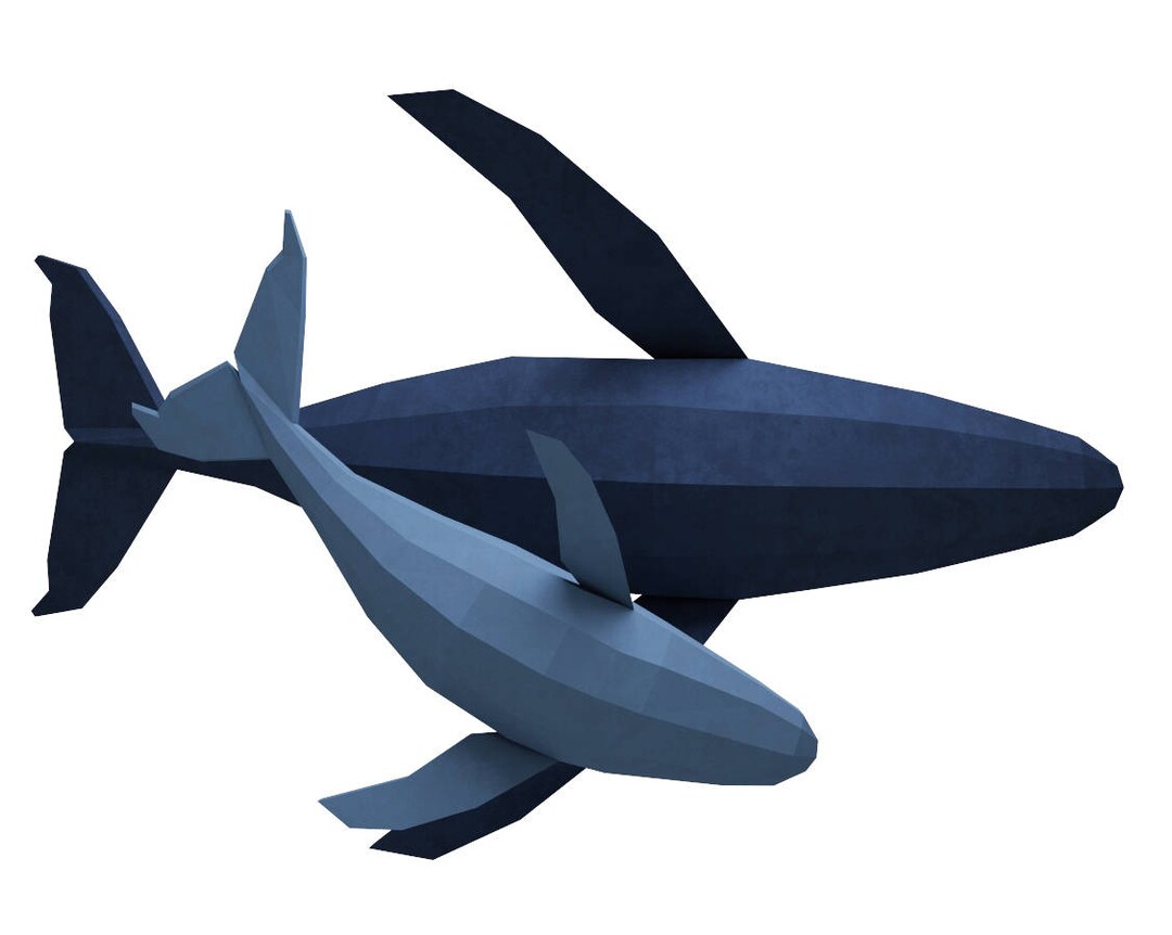 Papercraft Whale, 3D Family of Whales Paper Model, Paper Sculpture ...