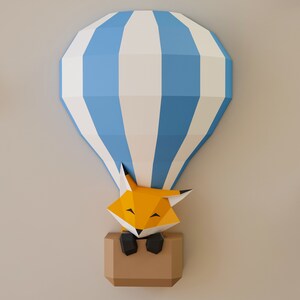 Papercraft Balloons and Clouds, Paper Craft Sky Panorama, Moon Paper ...