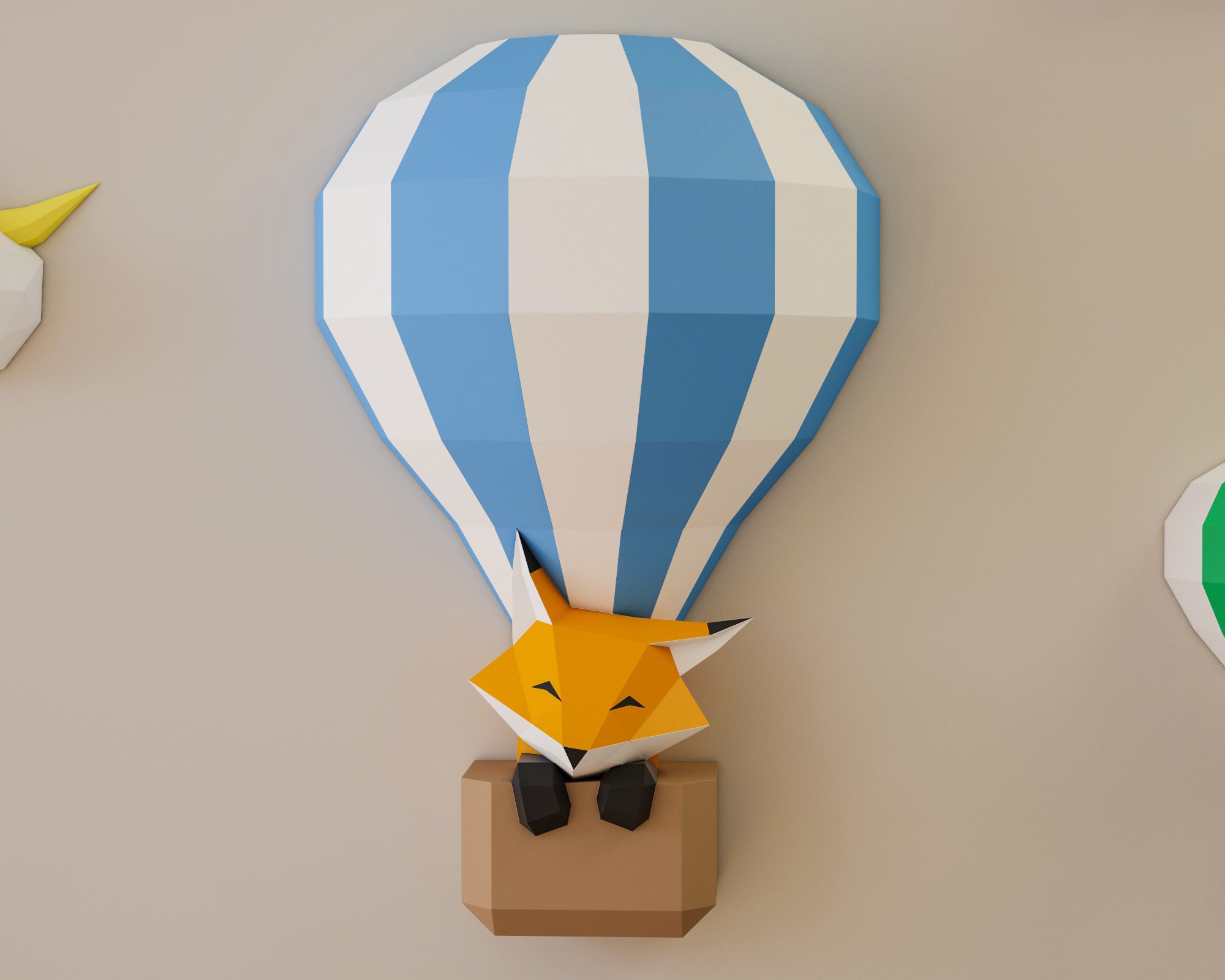 Papercraft Balloons and Clouds Paper Craft Sky Panorama Moon - Etsy Canada