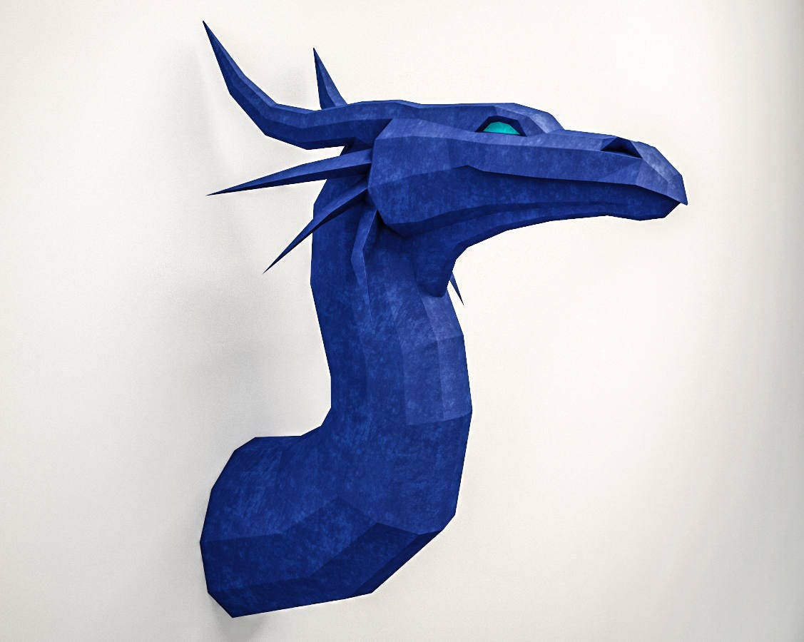 Papercraft Dragon 3D DIY Paper Craft project Sculpture home | Etsy