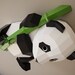 DIY Paper Panda on Bamboo, Papercraft Model, Polygonal Paper Craft ...