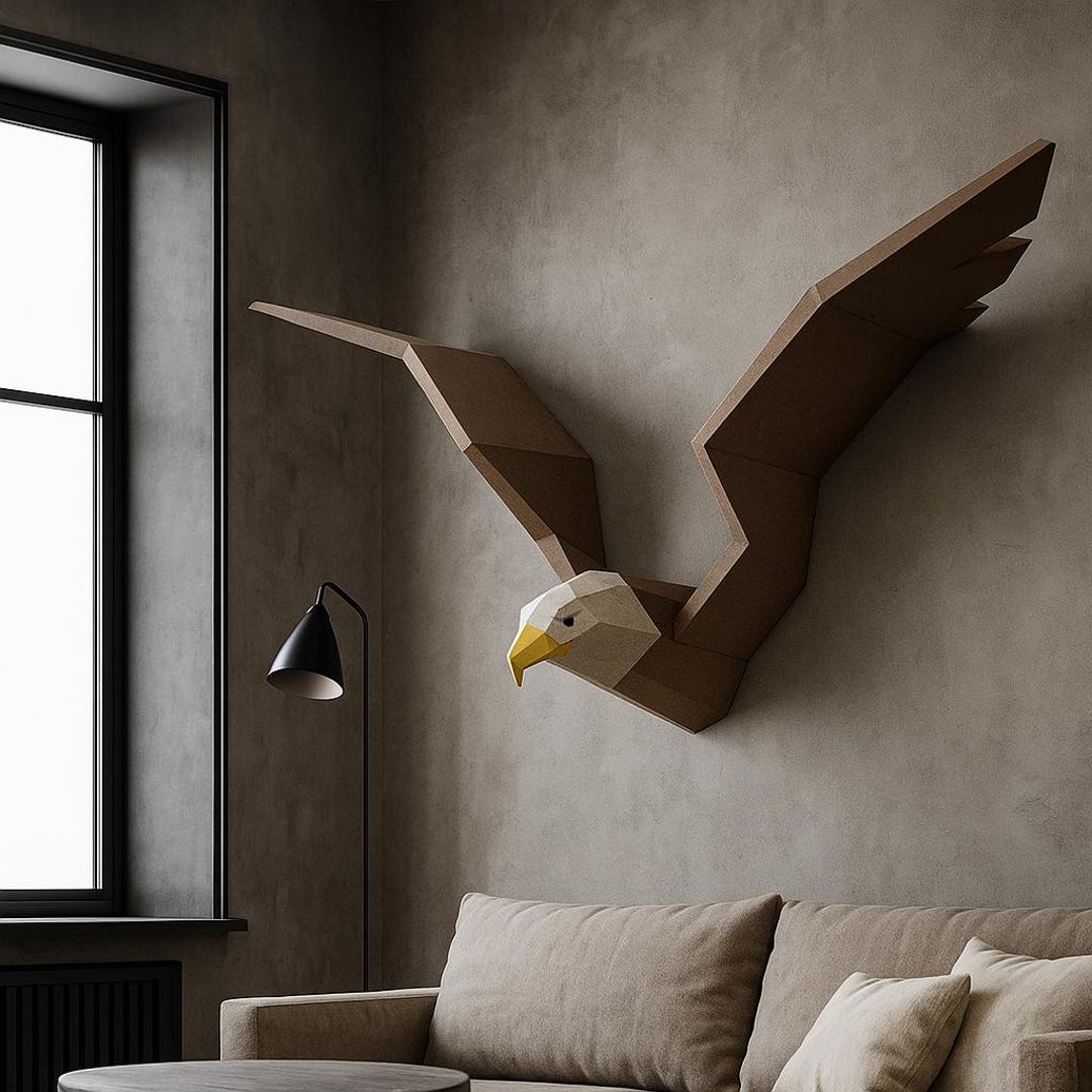 3D Papercraft Eagle, DIY Paper Craft Bald Eagle, Hawk Vulture Falcon ...