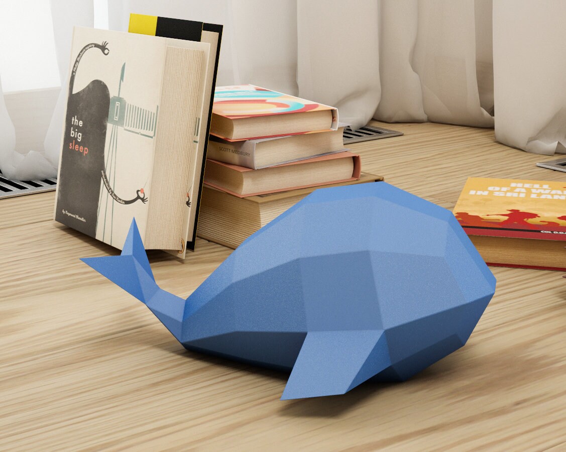 Easy Papercraft Template Simple Whale Model DIY Paper Craft | Etsy Canada