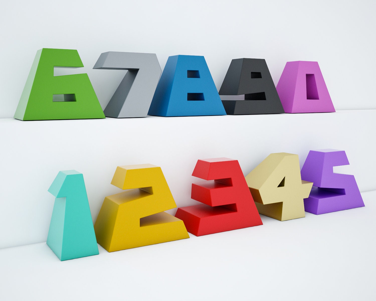 Papercraft Digits Paper Craft Numbers Model Holiday Decor - Etsy