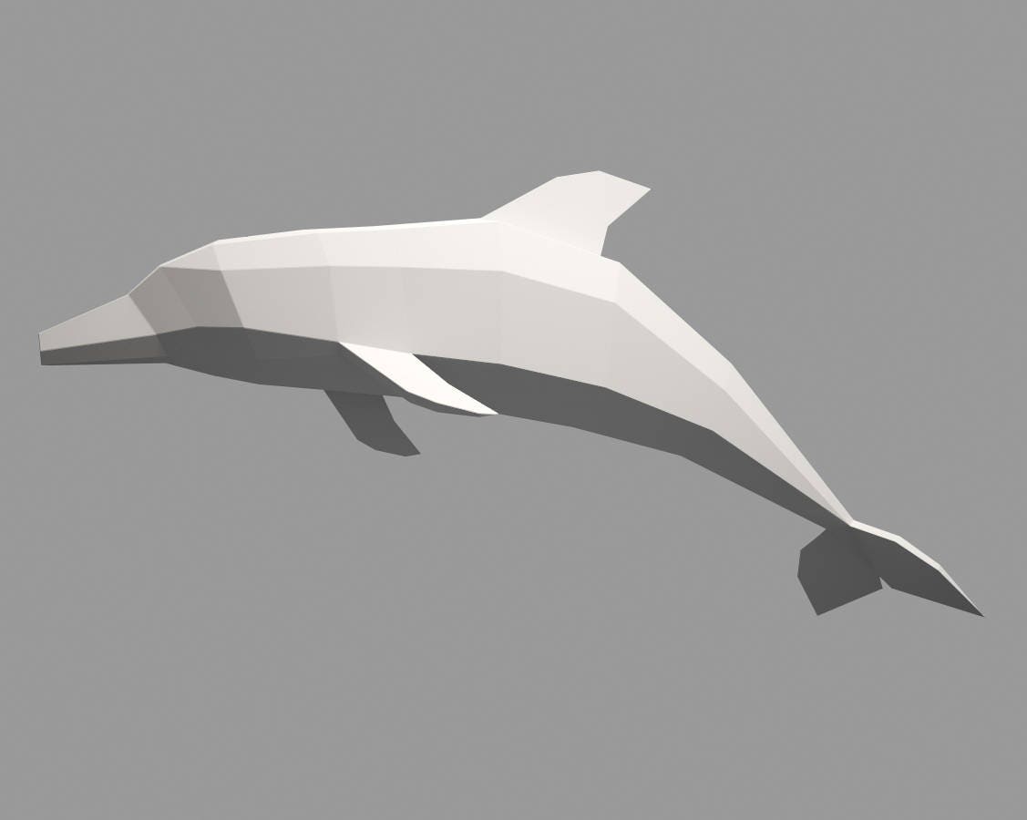 Paper Craft Dolphin Big Model DIY Papercraft Paper Model | Etsy
