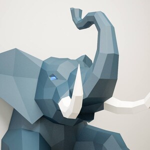 3D Papercraft Elephant DIY paper craft model Art Project | Etsy