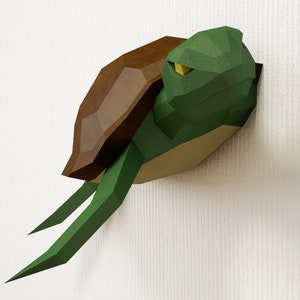 Papercraft Turtle, DIY 3D Origami Home Decor, Paper Craft Template, Sea ...