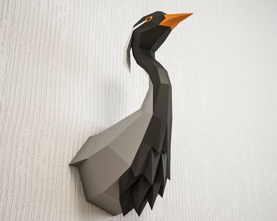 Papercraft Crane Demoiselle 3D Paper Craft Model Printable | Etsy